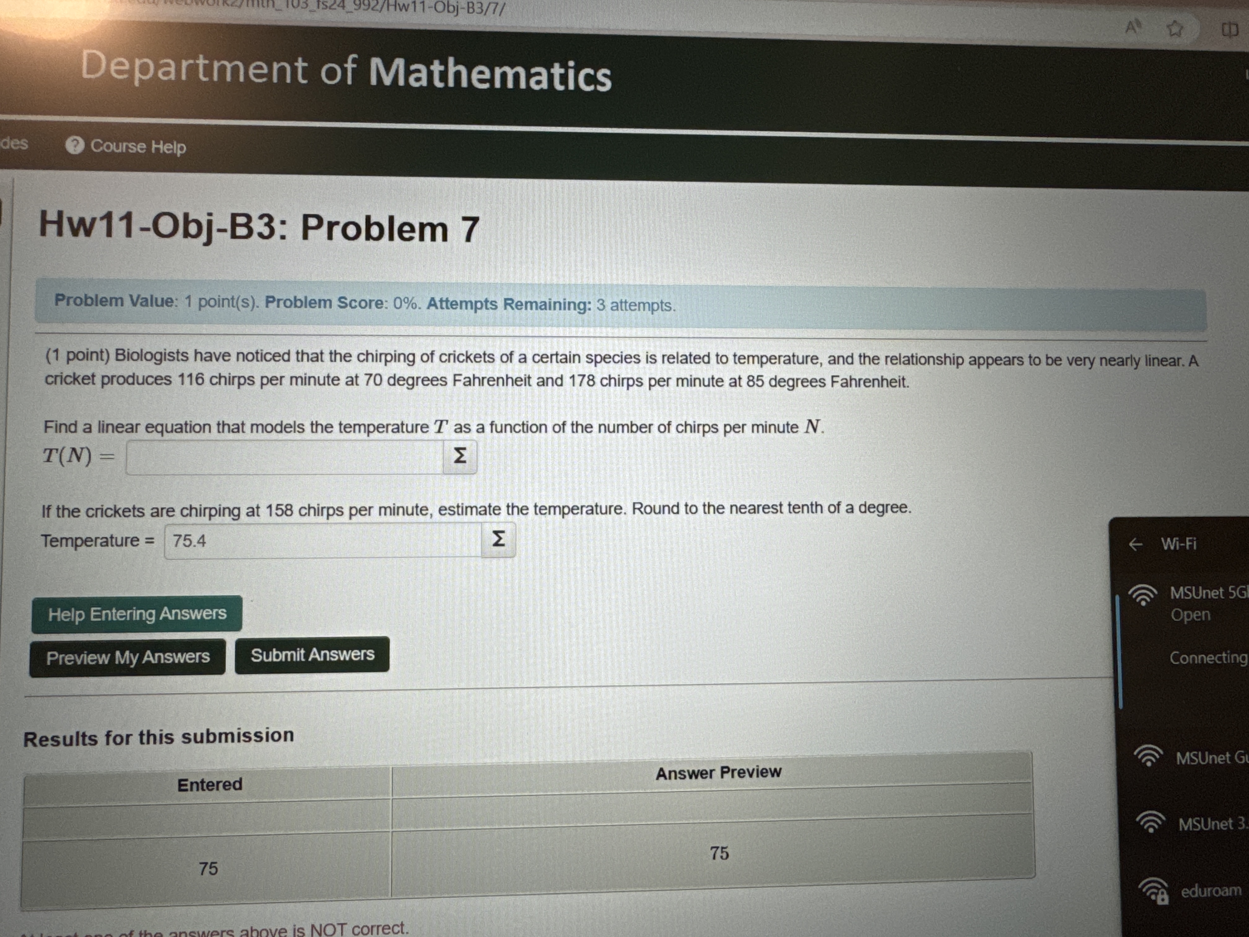 Solved Problem Value: 1 ﻿point(s). ﻿Problem Score: 0%. | Chegg.com