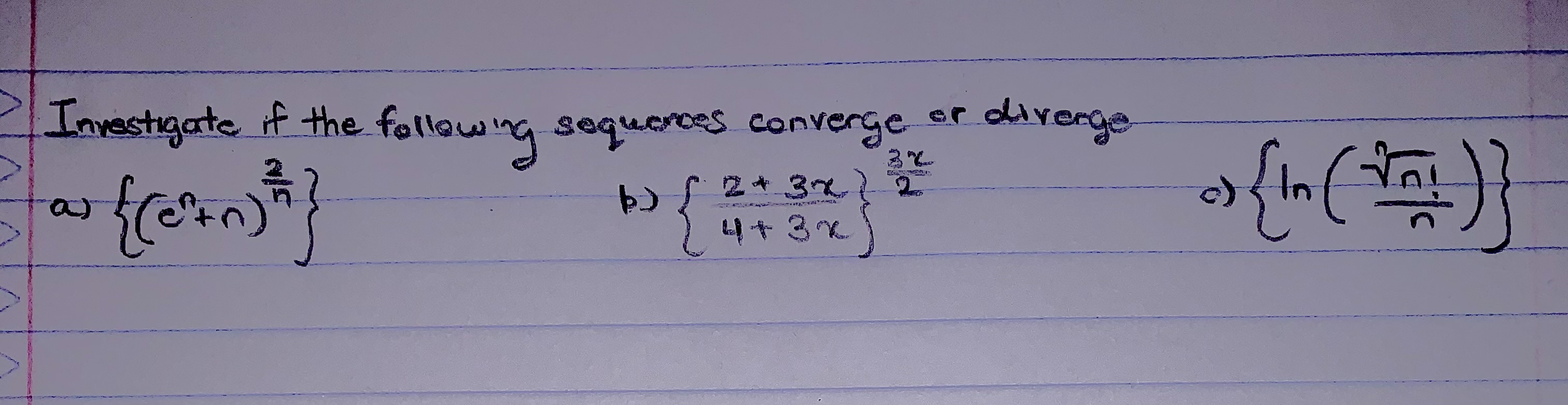 Solved Investigate if the following sequences converge or | Chegg.com