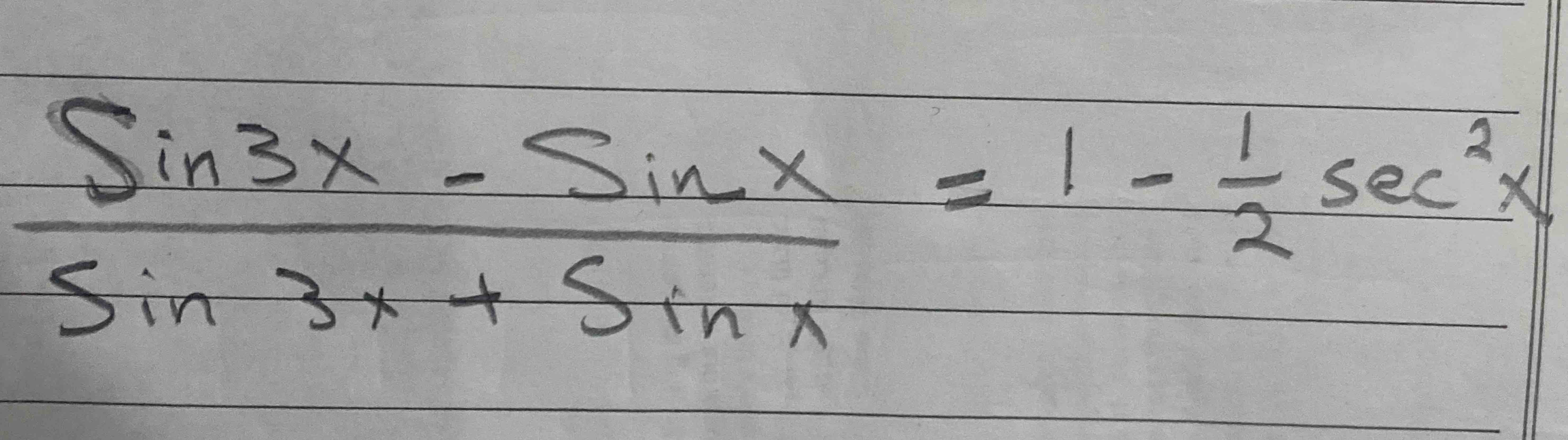 Solved 1-1 2 sec2x = | Chegg.com