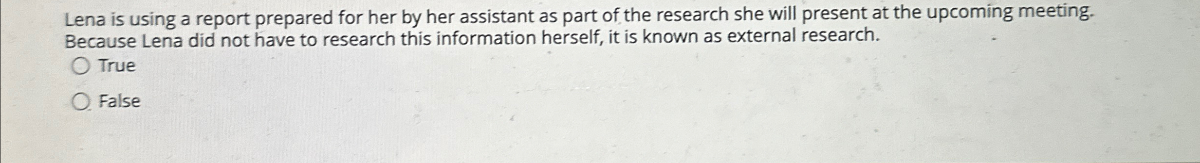 Solved Lena is using a report prepared for her by her | Chegg.com