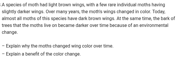 Solved A species of moth had light brown wings, with a few | Chegg.com