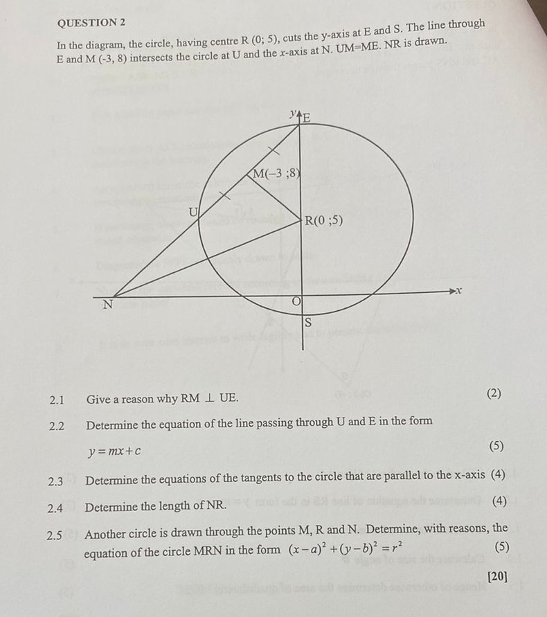 Solved QUESTION 2In the diagram, the circle, having centre | Chegg.com