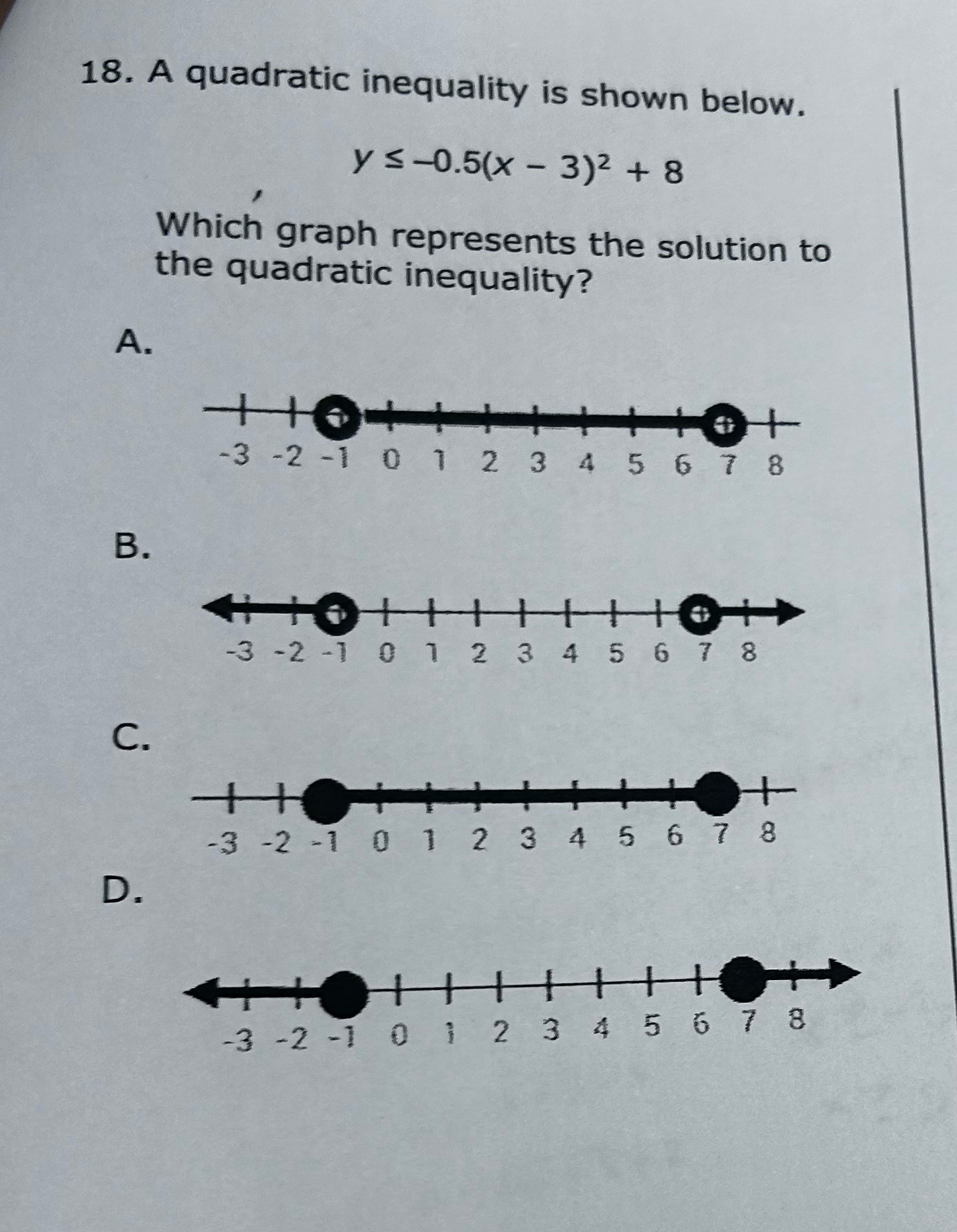 Solved A quadratic inequality is shown | Chegg.com