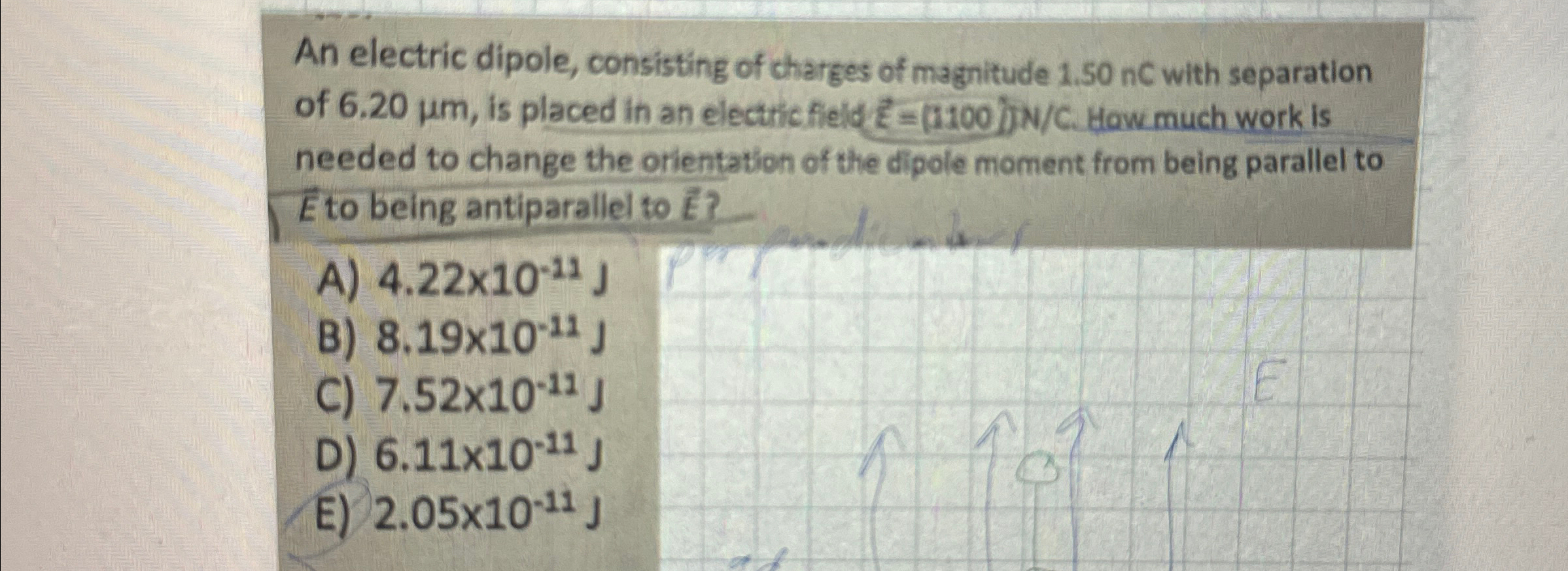 Solved An electric dipole, consisting of charges of | Chegg.com