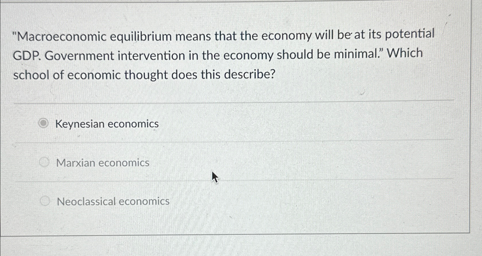 Solved "Macroeconomic equilibrium means that the economy | Chegg.com