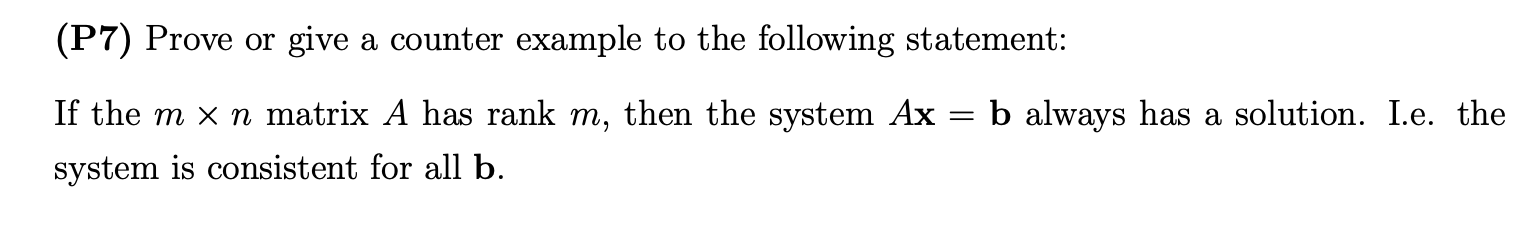 Solved (P7) ﻿Prove or give a counter example to the | Chegg.com