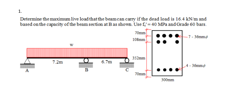 Solved Determine the maximum live load that the beam can | Chegg.com